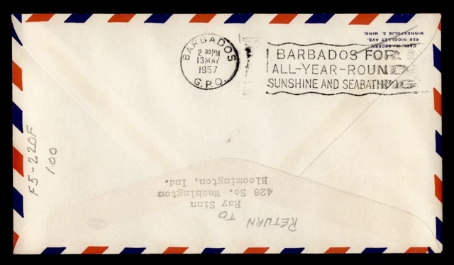 DR WHO 1957 First Flight Paa Ny To Barbados Fam 5-220F M44880 £1.59 ...