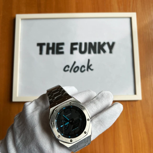 CUSTOM CASIOAK STEEL Casio G-SHOCK Blue Neon Accent Dial EUR 231,08 ...