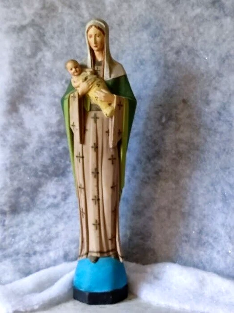 STATUE SAINTE VIERGE Marie & Enfant Jesus En Platre Signee Proost ...