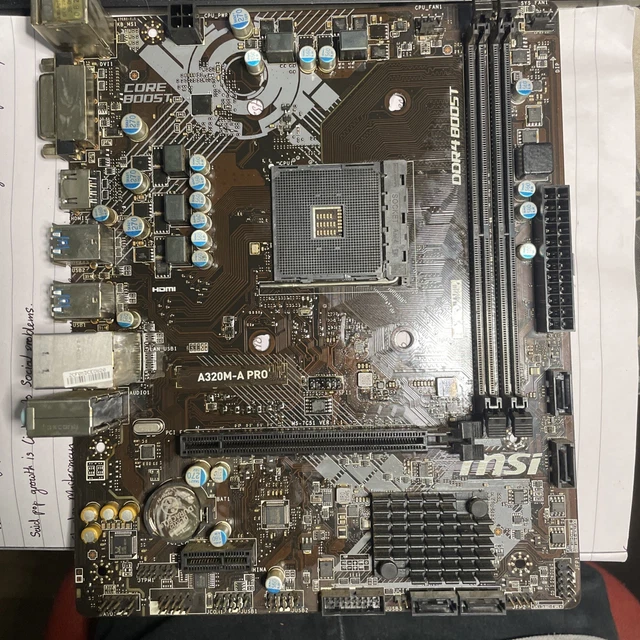 MSI A320M-A PRO AM4 Motherboard With IO shield And Backplate. £5.92 ...