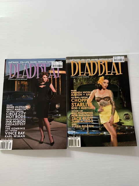 2 DEADBEAT MAGAZINE Issue 31 And 32 Hot Rods Pin-Ups Music Tattoos ...