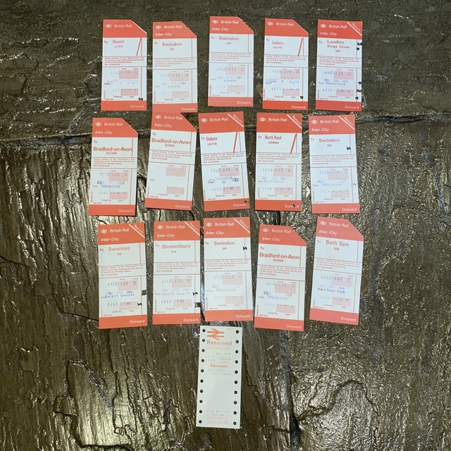 VINTAGE BRITISH RAIL Incl Intercity Railway Train Tickets 1980s-various ...