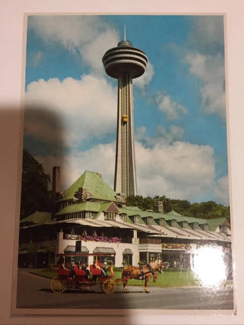 CARTOLINA D'EPOCA SKYLON Tower Cascate del Niagara Canada carrozza ...