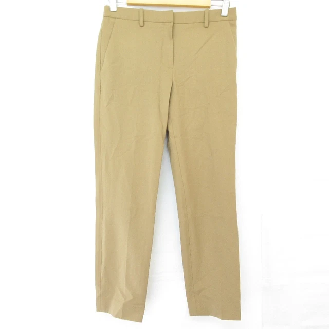 THEORY TRACEABLE WOOL TREECA GZ Wool Stretch Slacks, Size 00, Beige ...