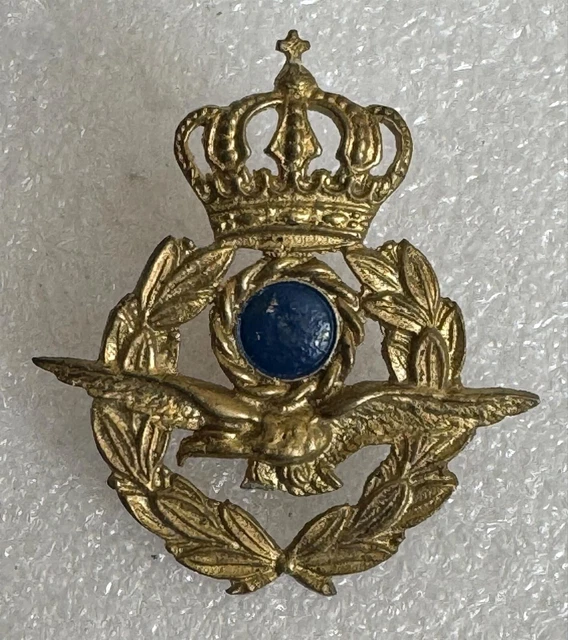 WW2 GREECE GREEK Hellenic Air Force Airmans Brass & Blue Centre Cap ...