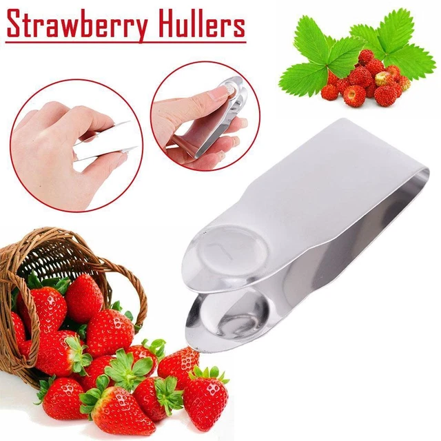 STEEL MULTIFUNCTION FRUIT Stem Remover Tweezers Strawberry Huller Leaf ...