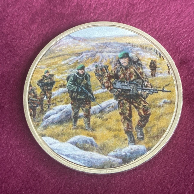COMMEMORATIVE FALKLANDS WAR 45mm SILVER PLATE MEDALLION “BATTLE FOR ...