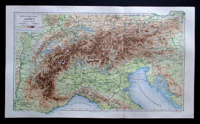 MAPPA ANTICA &MAPPA FISICA DELLE ALPI E DELLE TERRE INTORNO". Intorno ...