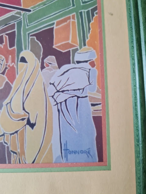 CADRE PEINTURE SIGNE Honnore ' Provence 'Souks Medina A Alger' Dim 26 / ...
