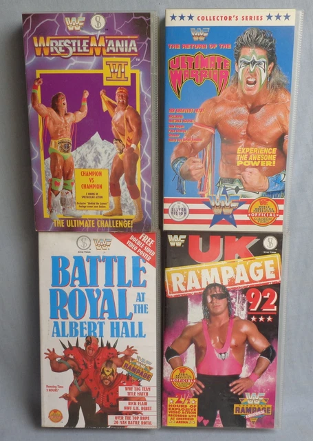4 WWF WWE VHS Wrestling Video Wrestlemania VI,Warrior,UK Rampage 92 ...
