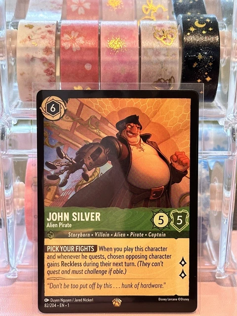 DISNEY LORCANA JOHN ARGENT Non Foil LEGENDARY 82/204 Alien Pirate TCG ...