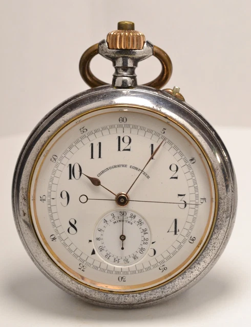 MONTRE ANCIENNE GOUSSET Chronographe Un Compteur Retrograde Vintage ...