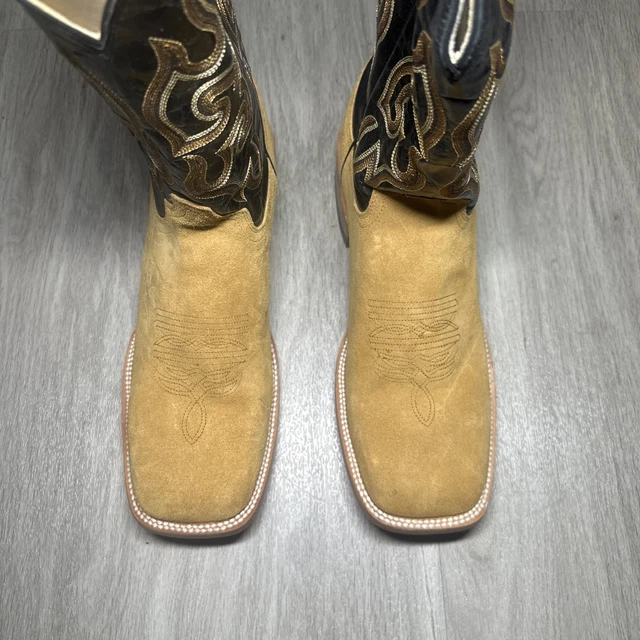 CAPITAN MENS COWBOY Boots Matador Brown Suede Square Toe Western US 11 ...