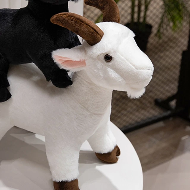RANCH ANIMAL SERIES Soft Cute Simulation Goat Mountain Lifelike Plush ...