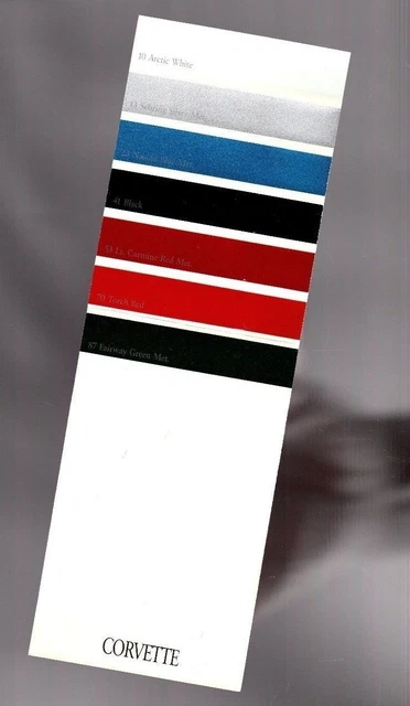 1994 CHEVY COLOR CHART Paint Sample Brochure: CAMARO,BERETTA,CORSICA ...