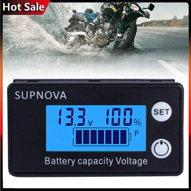 VOLTMETRO VOLTMETRO DC 8-100V Piombo Acido Litio LiFe PO4 per Auto Moto ...