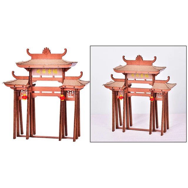 DIY TORII GATE Assembly Kit Chinese Ancient Pavilion Model £20.50 ...