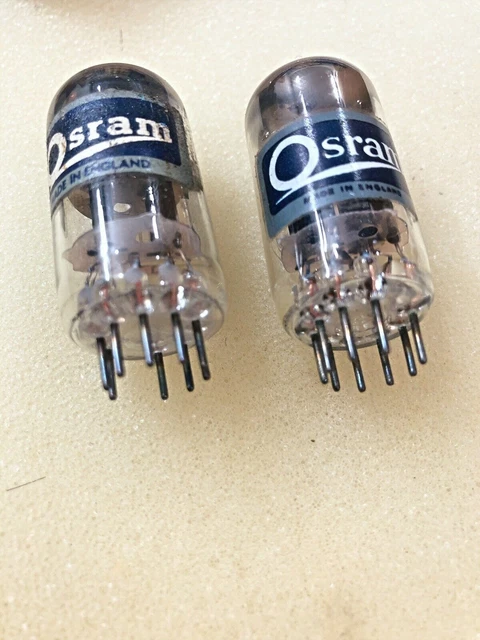OSRAM GEC B309 12AT7 A2900 piastra saldata nera, getter quadrato ...