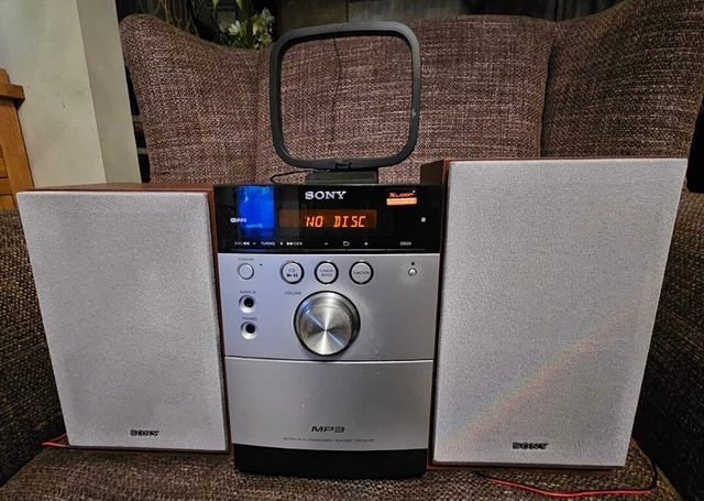 SONY CMT-EH15 MICRO Bookshelf Hi-Fi Stereo System CD Tape Radio MP3 + 2 ...