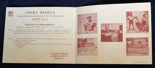 DOCUMENTI REGIME FASCISTA Opera Balilla Anzio EUR 40,00 - PicClick IT