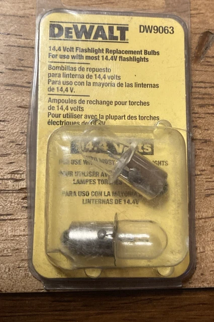 DEWALT DW9063 REPLACEMENT Bulbs FIT DEWALT 14.4 Volt Flashlights $6.95 ...