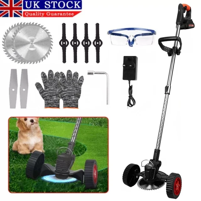 CORDLESS GRASS TRIMMER Electric Strimmer Garden Edger Cutter 2-Battery ...