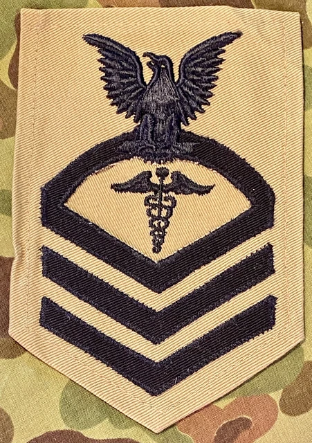 POST WWII US Navy Chief Hospital Corpsman rate rank Patch USN CHM Khaki ...