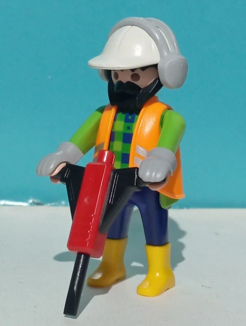 PLAYMOBIL FIGURE WORKER Marteau Pneumatique Enveloppes Surprise Série 6 Ref... EUR 5,50 ...