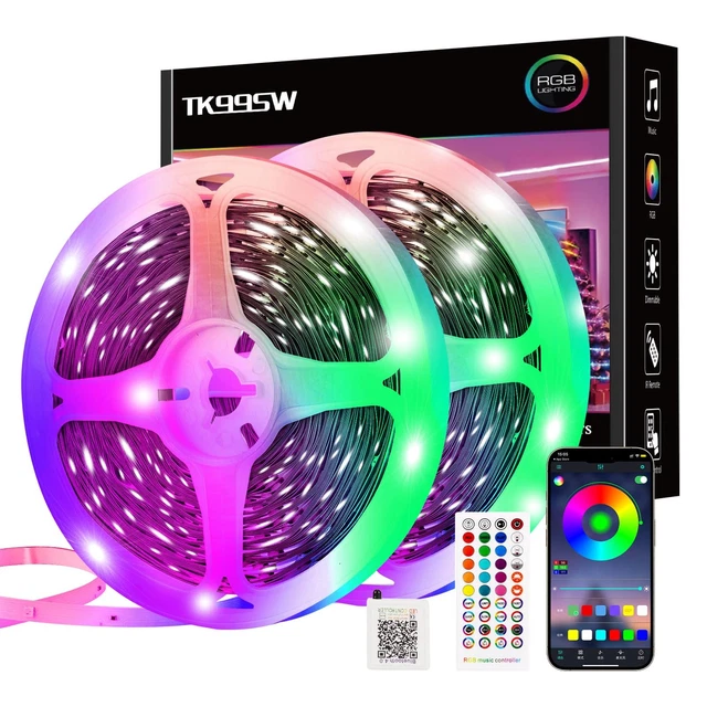 TK99SW LED STRIP Lights 40m, Ultra-Long Bluetooth RGB Smart 40M, Rgb £ ...