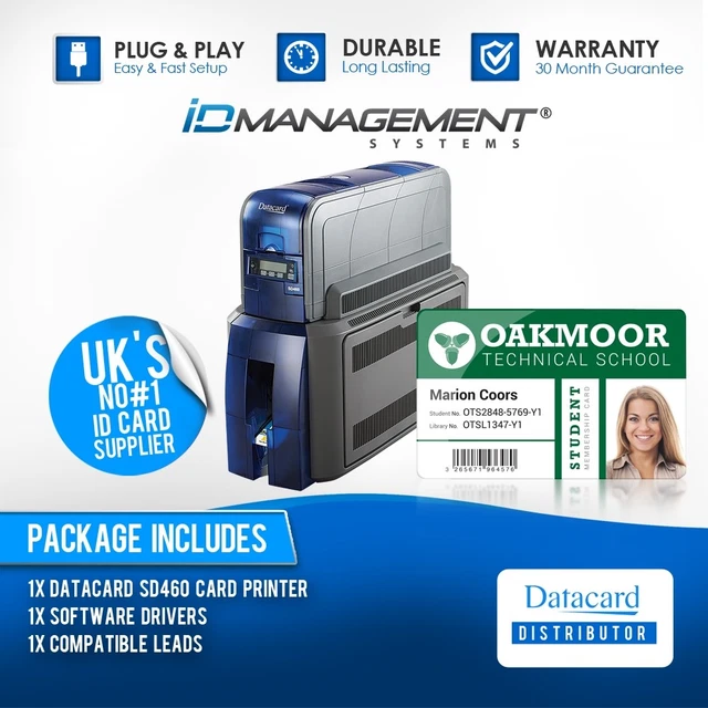 EX DEMO DATACARD SD460 Dual-Sided ID Card Printer & Laminator • Ships ...