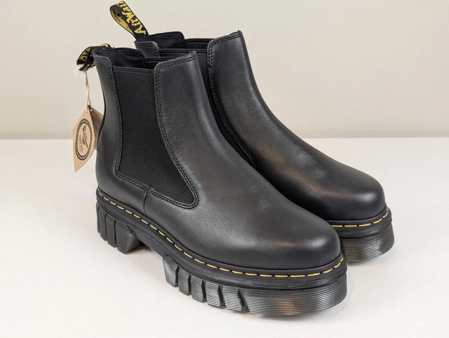 DR MARTENS AUDRICK Chelsea Boots Black Leather Chunky Platform Men's 12 ...