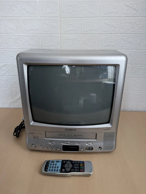 VINTAGE GRUNDIG CRT TV Built In VHS TVR3725 Video VCR + Remote Working ...