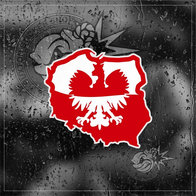 POLISH FLAG MAP Sticker Decal Poland Polska Sticker Decal Naklejka Car ...