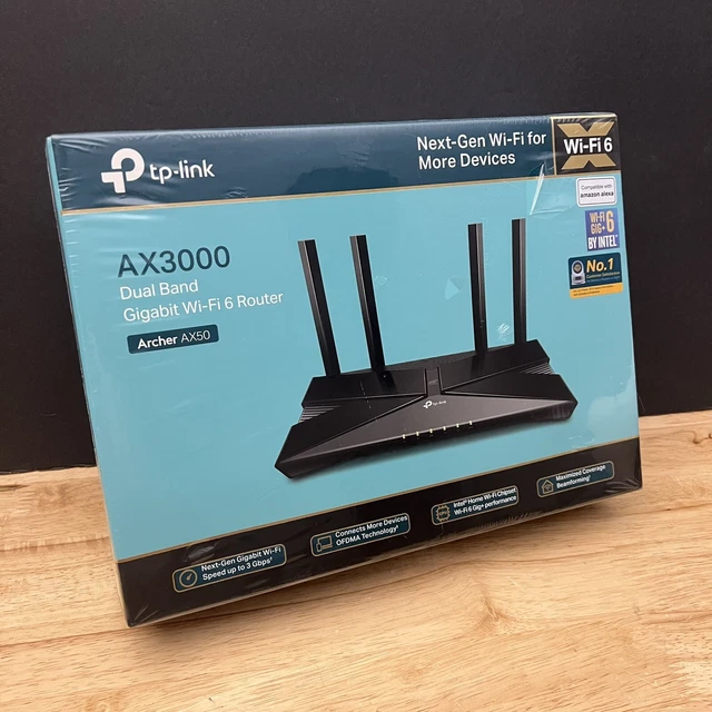 TP-LINK - DUAL-BAND Gigabit Wi-Fi 6 Router - Black - Model: AX3000 $71. ...