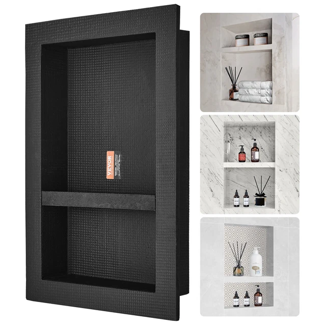 VEVOR SHOWER NICHE 16x24x4" Double Shelf Wall-inserted for Shower ...