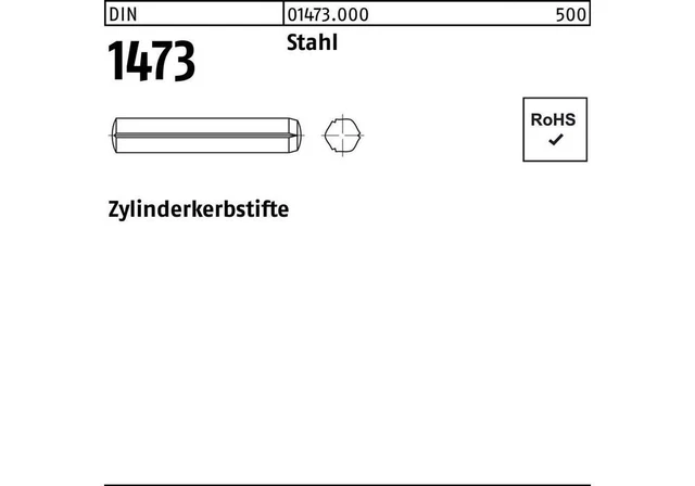REYHER ZYLINDERKERBSTIFT DIN 1473 10 x 70 Stahl DIN 1473 EUR 80,44 ...