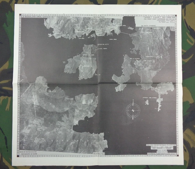 WW2 INTELLIGENCE BOMBING Target Map "La Maddalena Area" (Sardinia ...