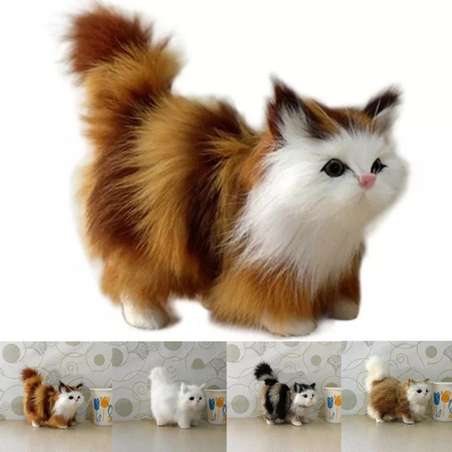 REALISTIC CAT STUFFED Plush Cats Toy Soft Cute Plush Cat Doll For Kid ...