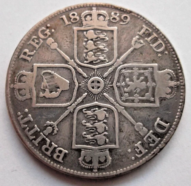 1889 COLONIAL AUSTRALIA Queen Victoria Silver Double Florin Jubilee ...