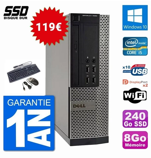 PC DELL OPTIPLEX 7020 SFF Intel i5-4570 RAM 8Go SSD 240Go Windows 10 ...