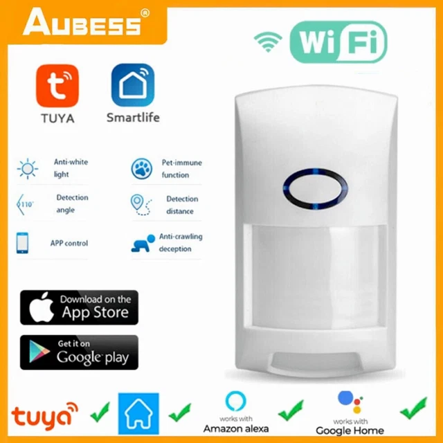 TUYA WIFI SMART Infrared Detector PIR Motion Sensor Home Security Alexa ...