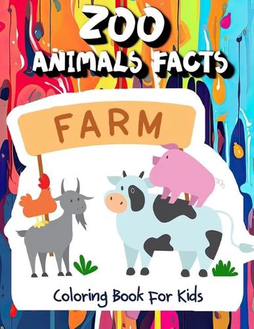 ZOO ANIMALS FACTS Farm Coloring book for kids: Learn Fun Facts and ...
