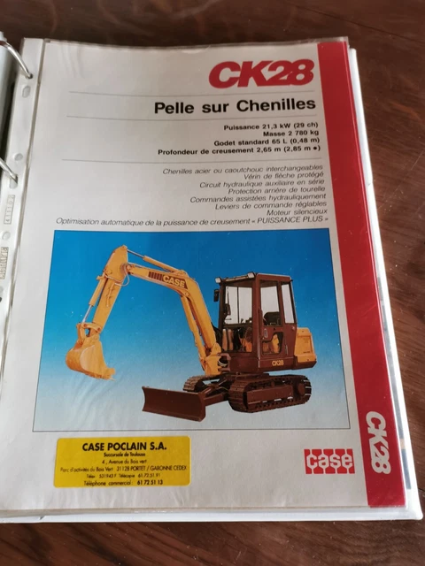 CATALOGUE BROCHURE TRACTEUR Pelle Sur Chenilles Case Poclain Ck 28 EUR ...