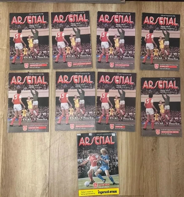 ARSENAL HOME FOOTBALL programmes X 9 ( all from the season 80-81 ) £4. ...