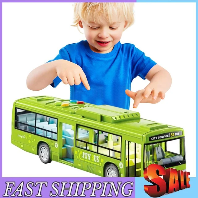 ELECTRIC CITY BUS Toy Openable Door School Bus Toy for Boys Girls ...