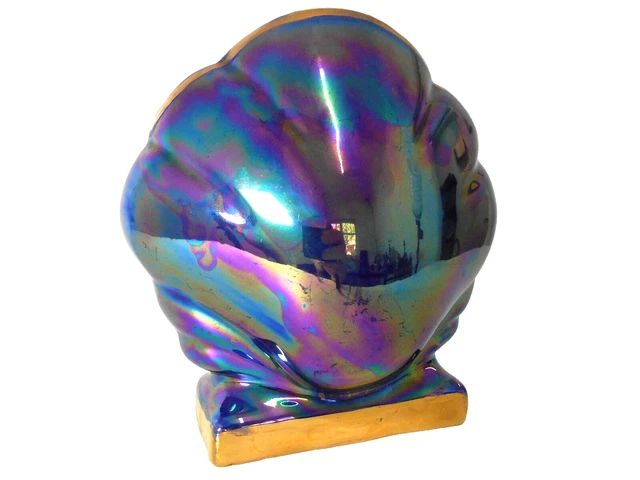 SADLER LUSTREWARE VINTAGE Art Deco Iridescent Multi Tone Purple +Gold ...