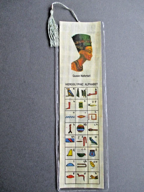 PAPYRUS BOOKMARK ANCIENT Egypt Egyptian Hieroglyphic Alphabet God with ...