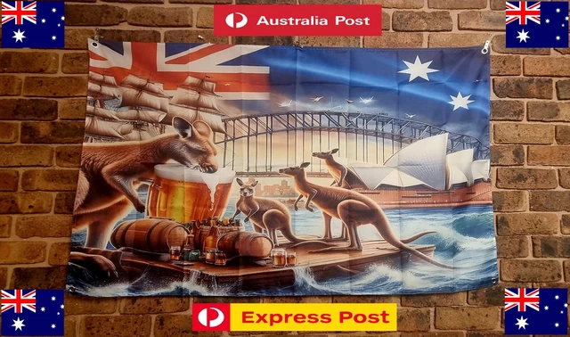 AUSTRALIAN FLAG VB Toohey's Aboriginal Art Anzac Day Lest We forget ...