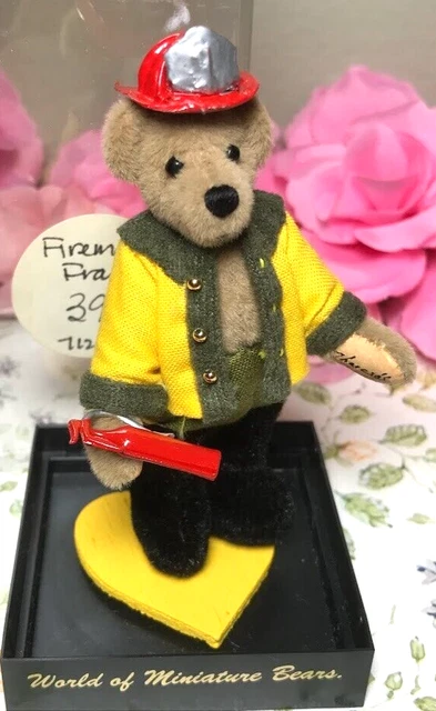 WORLD OF MINIATURE Bears Dodson FRANK Fireman Mohair Artist Bear Deb ...
