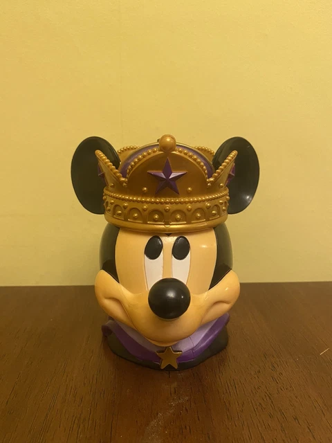DISNEY ON ICE Mickey Mouse King Crown Flip Top Cup Souvenir Mug Plastic ...